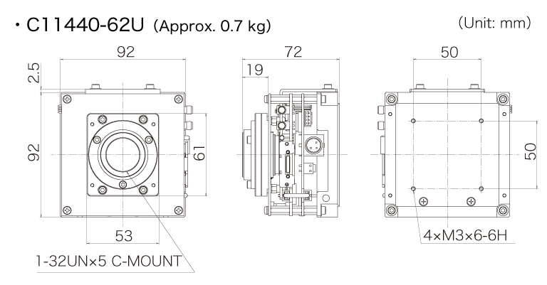 Scientific CMOS board level camera C11440-62U | Hamamatsu Photonics